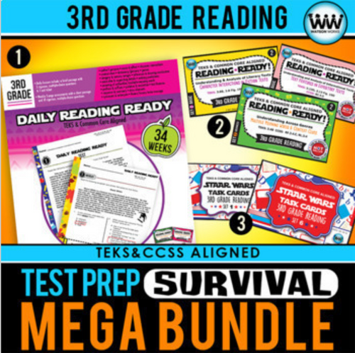 3rd Grade Reading TEST PREP SURVIVAL MEGA BUNDLE | watson-works