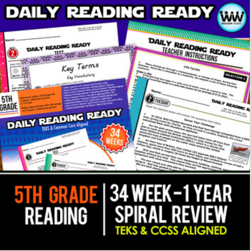 5th Grade Daily Reading Spiral Review Full New | watson-works