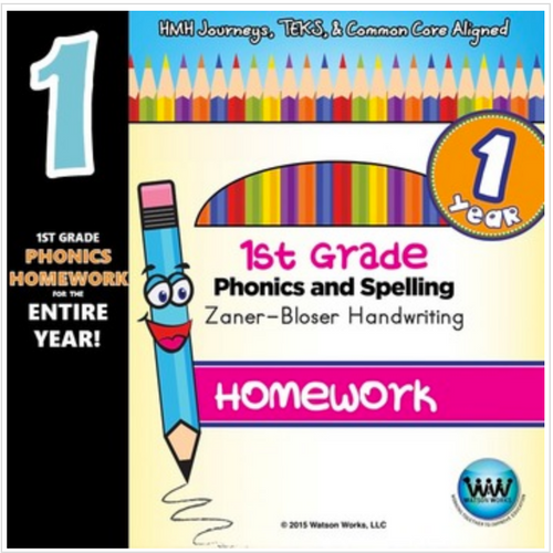 1st Graded Phonics Homerwork Zaner-Bloser- 1 Year | watson-works
