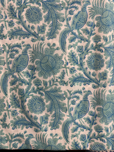 Cassandra Harper Voile - Indian Pheasant - Teal/Blue | Sachs & Cornish