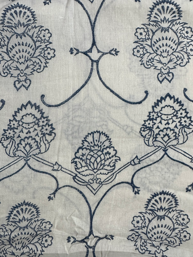 Cassandra Harper Voile - Crest - White/Navy | Sachs & Cornish