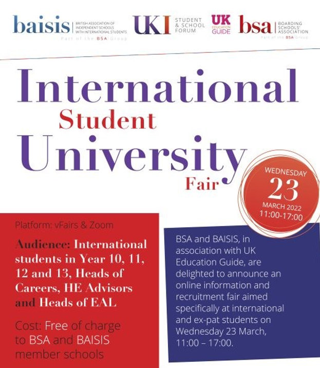 International Student University Fair, March 23, 2022