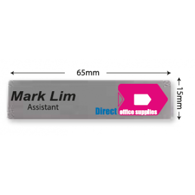 Stainless Steel Name Tag - Magnet + Epoxy | rubber-stamp