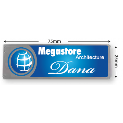 Stainless Steel Name Tag - Metal Pin + Epoxy | home