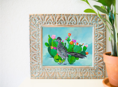 Beautiful roadrunner and cacti print | The Stationery Baker