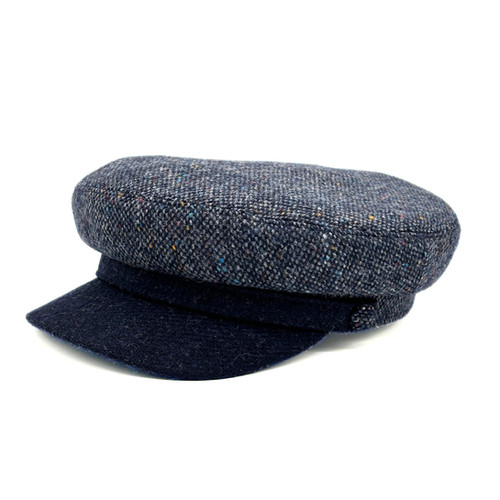 Italian Fiddler Cap Blu Tweed | First Street LeatherPortaluri Cappelli