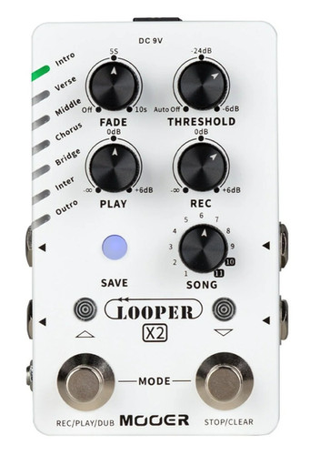 MOOER DUAL FOOTSWITCH 'LOOPER X2' STEREO LOOPER GUITAR EFFECT PEDAL ...