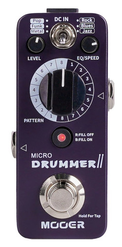 MOOER 'MICRO DRUMMER MKII' MINI DRUM MACHINE EFFECTS PEDAL | Kew Music ...