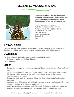 Teaching Resources | One Day This Tree Will Fall | Leslie Barnard Booth