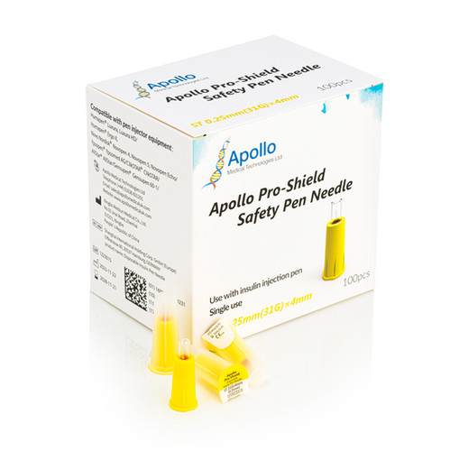 Apollo Pro-Shield Safety Pen Needle 4mm | Apollo Medical