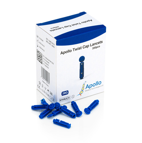 Apollo Twist Cap Lancets 28G | Apollo Medical