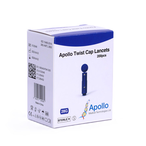 Apollo Twist Cap Lancets 28G | Apollo Medical