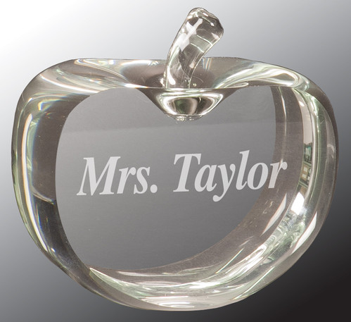 Crystal Apple Paperweight | Selkirk Engraving