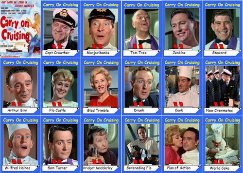 Carry on Cruising (1962) Character Cards | Nikolaitradingcards