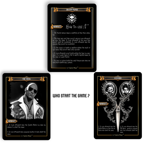 Rock paper scissors tokens - Trio jeton pierre feuille papier ciseaux ...