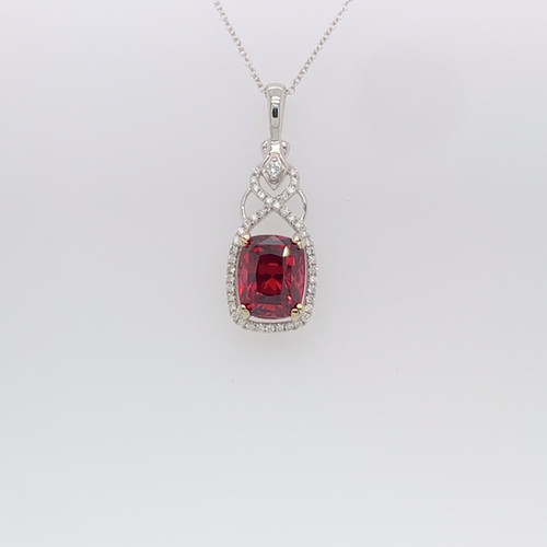 3.44ct Red Spinel white gold necklace | Germ Engagement Rings