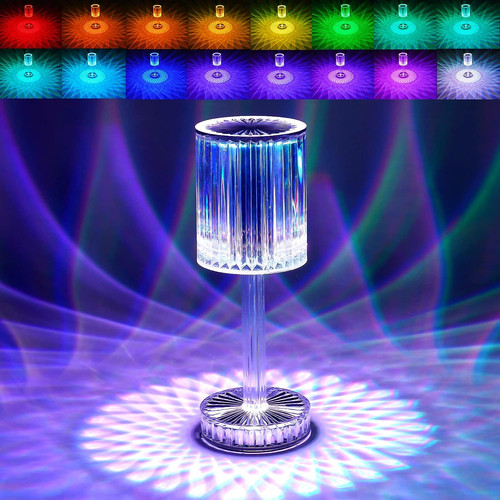 6 Color Changing RGB Touch Lamp, Rechargeable Diamond Table Lamp | wenskart