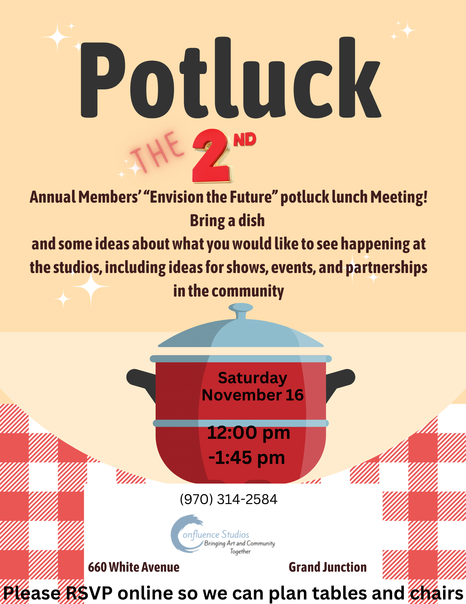 2nd Annual Member Potluck | Confluence Studios
