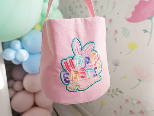 Canasta Happy Easter rosa | philomenamanufactura