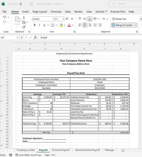 Paystub Maker | SN_Solutions_Dept