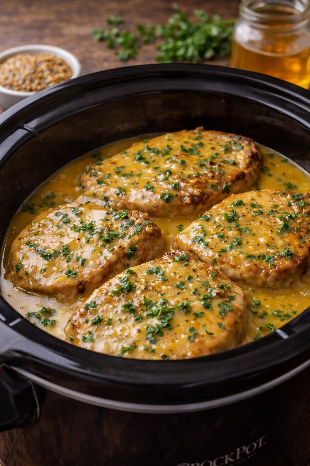 Crockpot Honey Mustard Pork Chops | Homegrown Kitchen Table