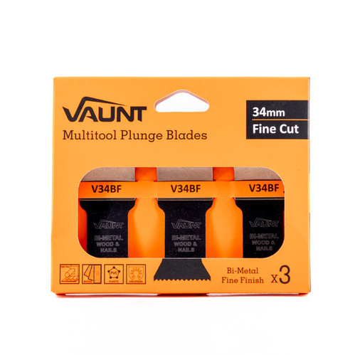 Vaunt Premium 34mm Bi-Metal Multi Tool Blade - Pack of 3 | clactontoolhire