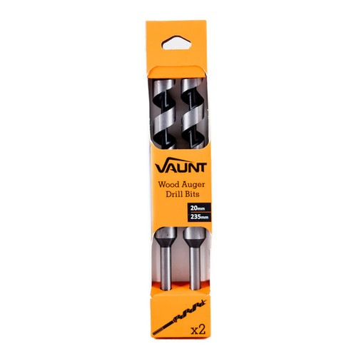 Vaunt Wood Auger Drill Bit 20mm x 235mm - Pack of 2 | clactontoolhire