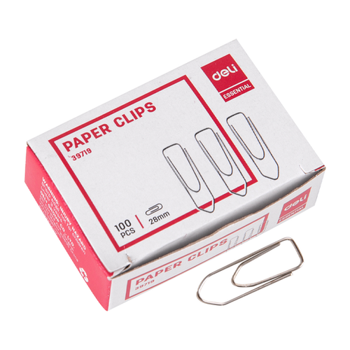 Deli Boat Shape Paper Clips 28mm 100 pieces | Al Mutanabbi S