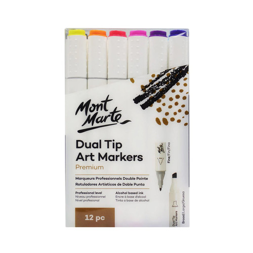 Mont Marte Dual Tip Art Markers Premium 12pc | Al Mutanabbi S