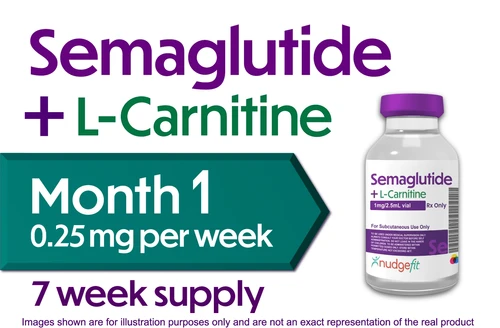 Semaglutide + L-Carnitine 0.25mg (7 week supply) | Nudge Fit