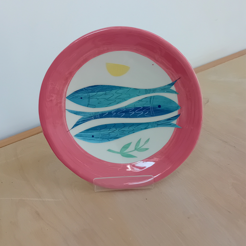 Red fish dish | Pottery