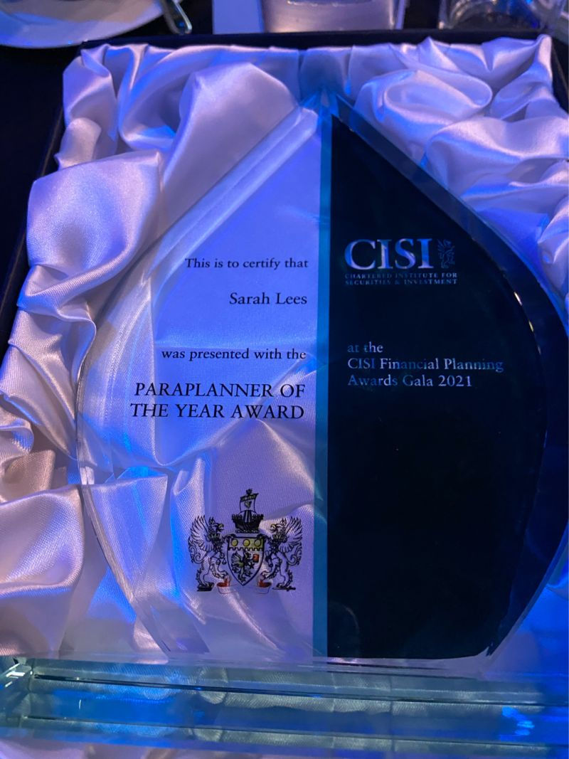 What does it feel like to win the CISI paraplanner of the year award?