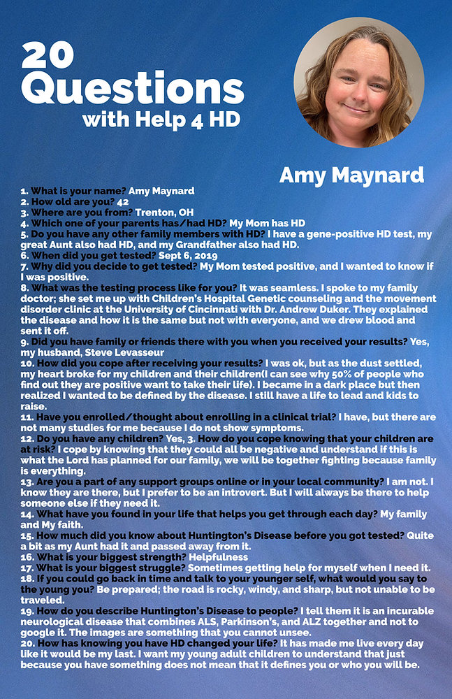20 Questions with Help 4 HD - Amy Maynard