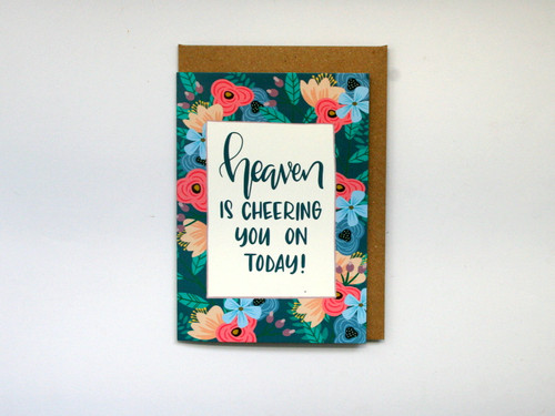 Heaven Is Cheering You On Greetings Card | god-at-my-house