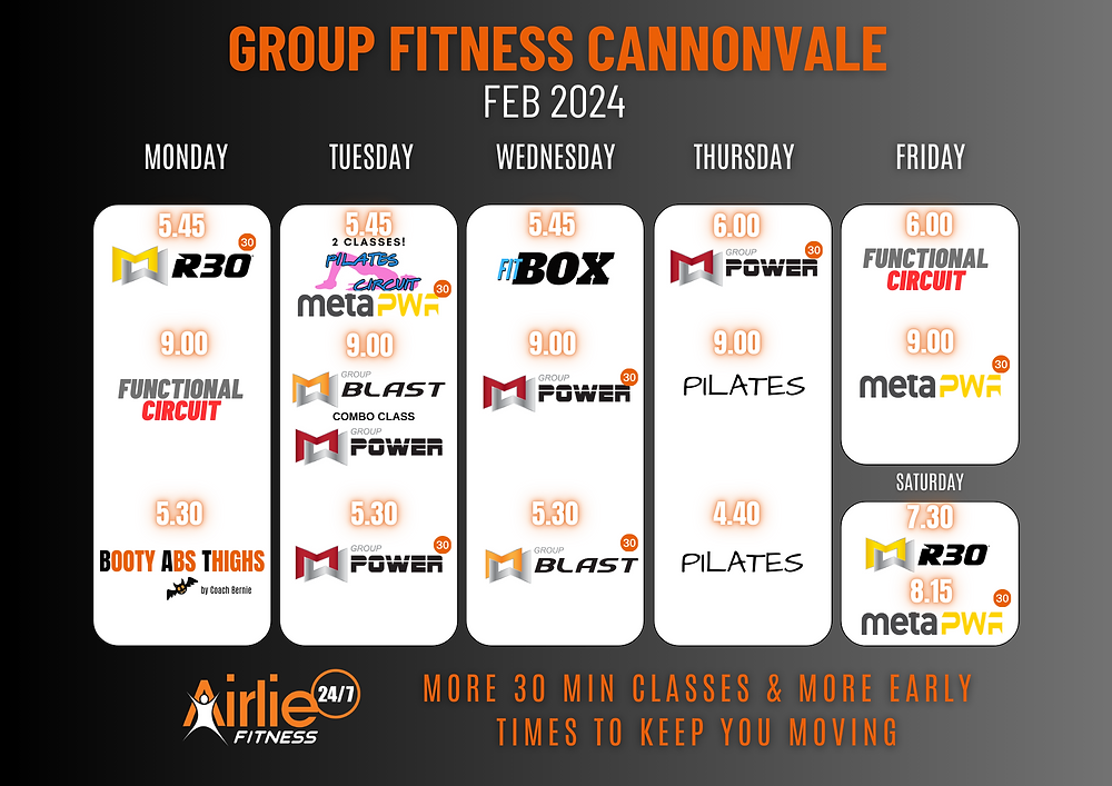 Feb Group Fitness Timetables