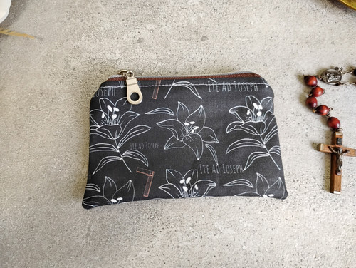 St. Joseph Cotton Rosary Pouch | Holy Queen Handmade