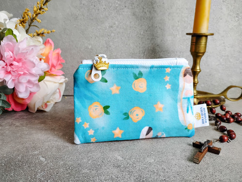 Lourdes Cotton Rosary Pouch | Holy Queen Handmade