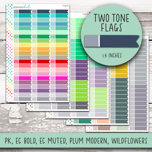 V-49 || Two Tone Flag Labels for 7x9 Planners | PlannerKate
