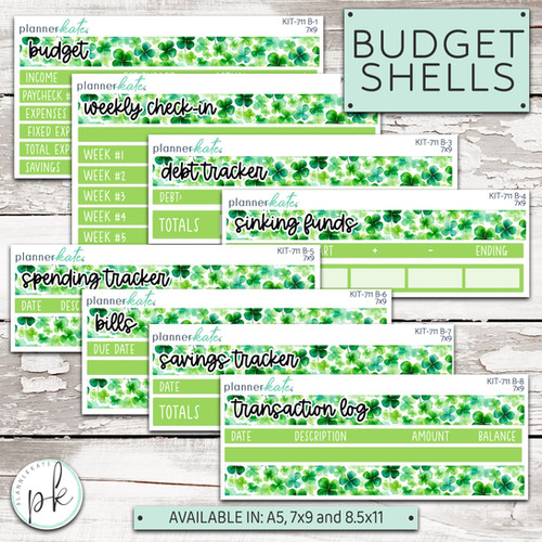 KIT-711 BUDGET || "Shamrock" - Budget Shell - 7x9, A5 and 8.5x11 ...