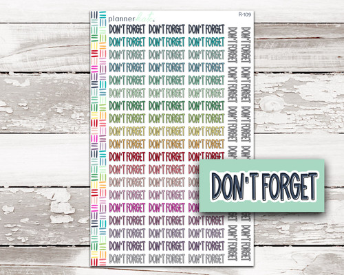 *RF SALE* R-109 || DON'T FORGET Large Script Stickers | PlannerKate
