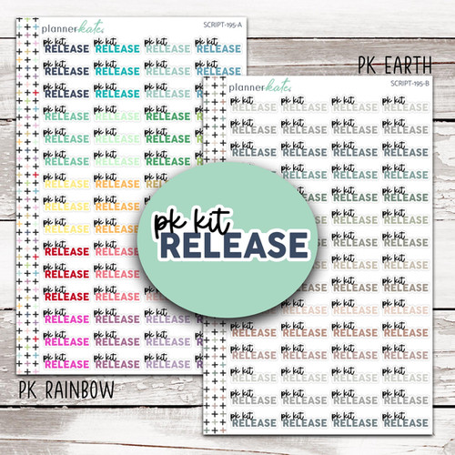 SCRIPT-195 || 'PK Kit Release' Mixed Script Stickers | PlannerKate