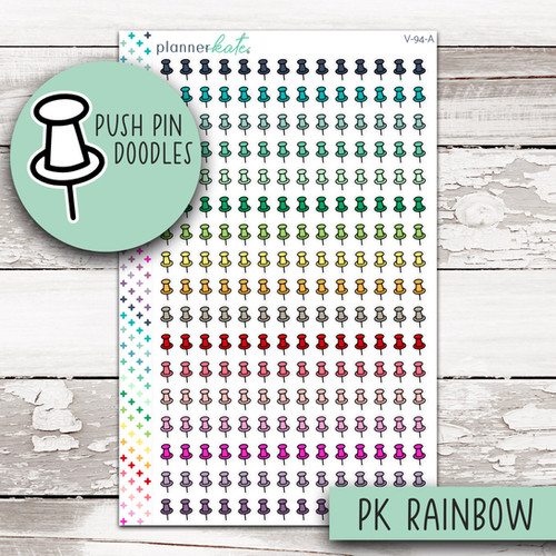 V-94-A || Push Pin Doodles - PK Rainbow | PlannerKate