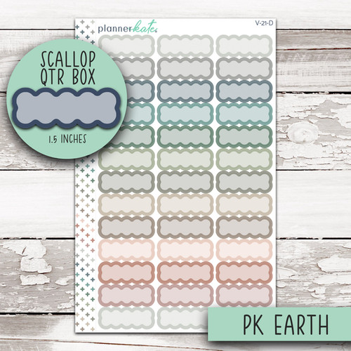 V-21-D || Scallop Quarter Box Labels for 7x9 Planner - PK Earth ...