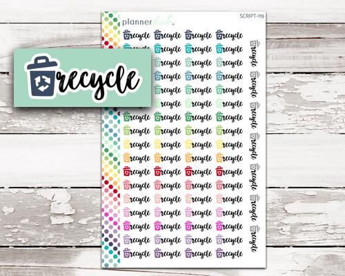 Rf Sale Script 119 Recycle Planner Stickers Plannerkate