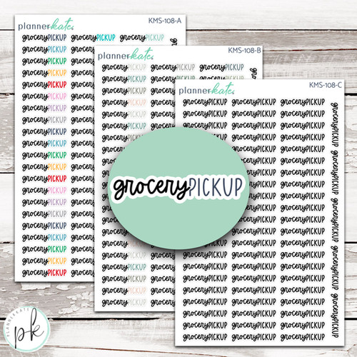 KMS-108 || GROCERY PICKUP Kit Mixed Scripts | PlannerKate