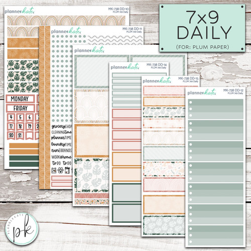 MK-738 PLUM 7x9 DAILY || "Vibes" 7x9 Plum Daily Kit | PlannerKate