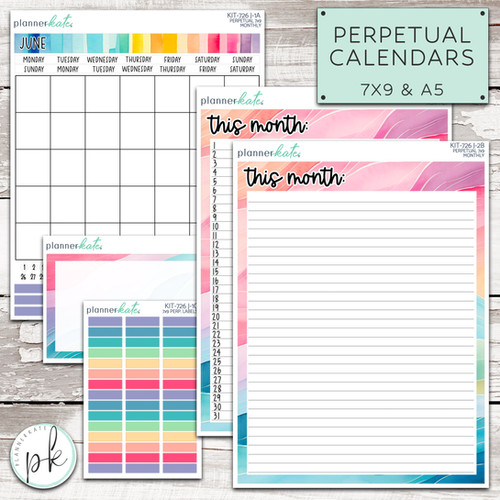 KIT-726 J PERPETUALS || "Spread Love" Perpetual Calendars - A5 / 7x ...
