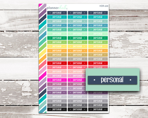 HDR-229 || PERSONAL Header Stickers | PlannerKate