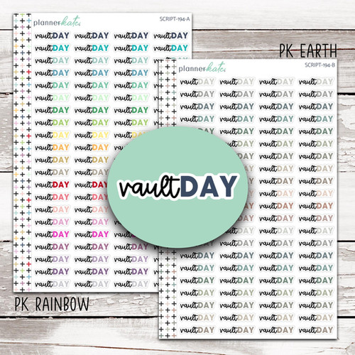 SCRIPT-194 || 'Vault Day' Mixed Script Stickers | PlannerKate