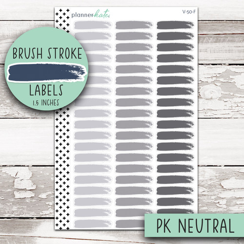 Brush Stroke Labels for 7x9 Planners - PK Neutral || V-50 | PlannerKate